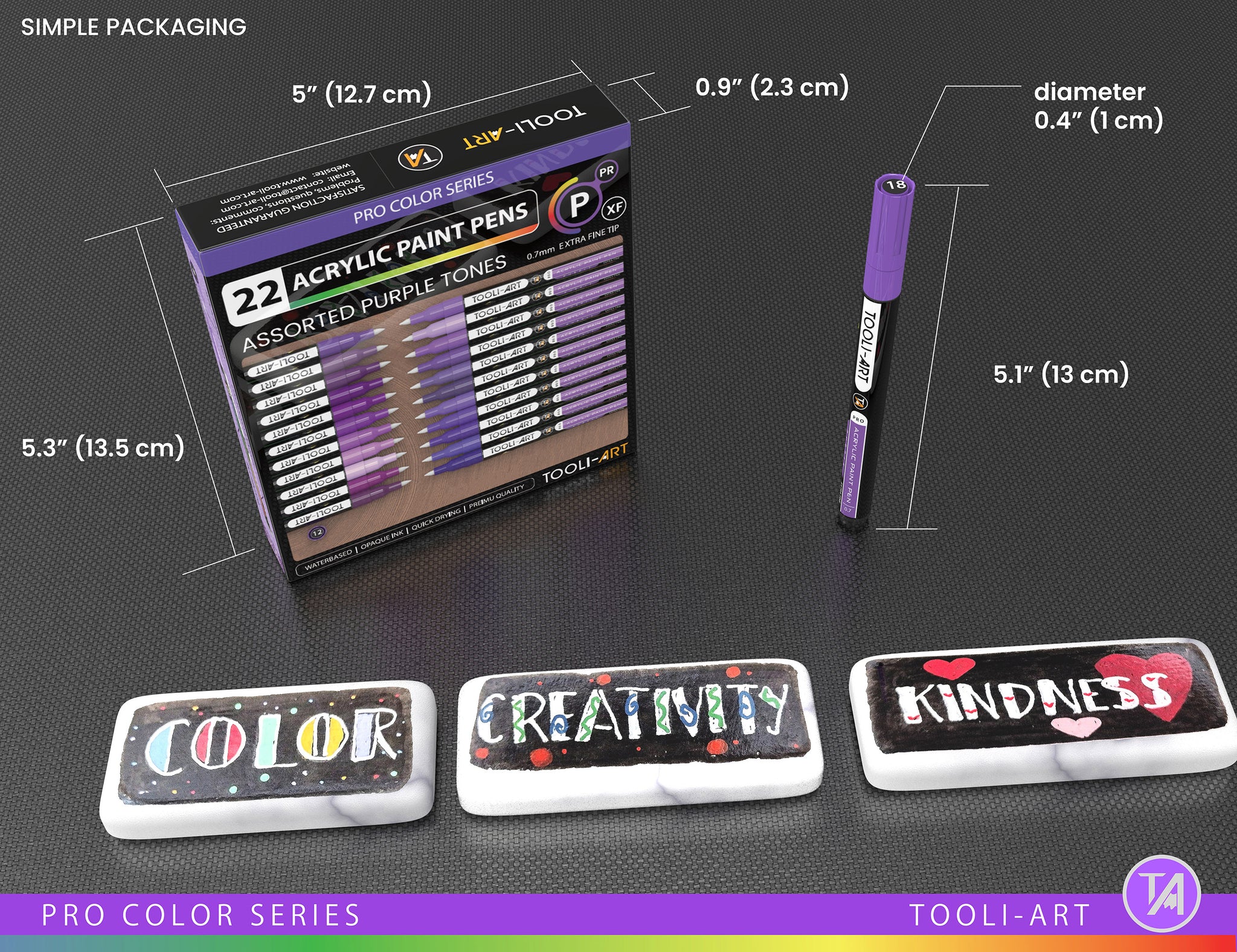 Acrylic Paint Pens 22 Assorted Purple Tones Pro Markers Set 0.7mm Extr ...