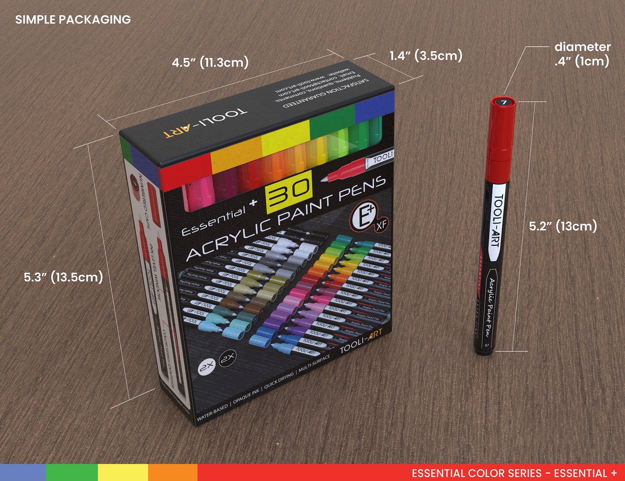 30 Essential Acrylic Paint Pens Assorted Color Set (0.7mm EXTRA FINE ...