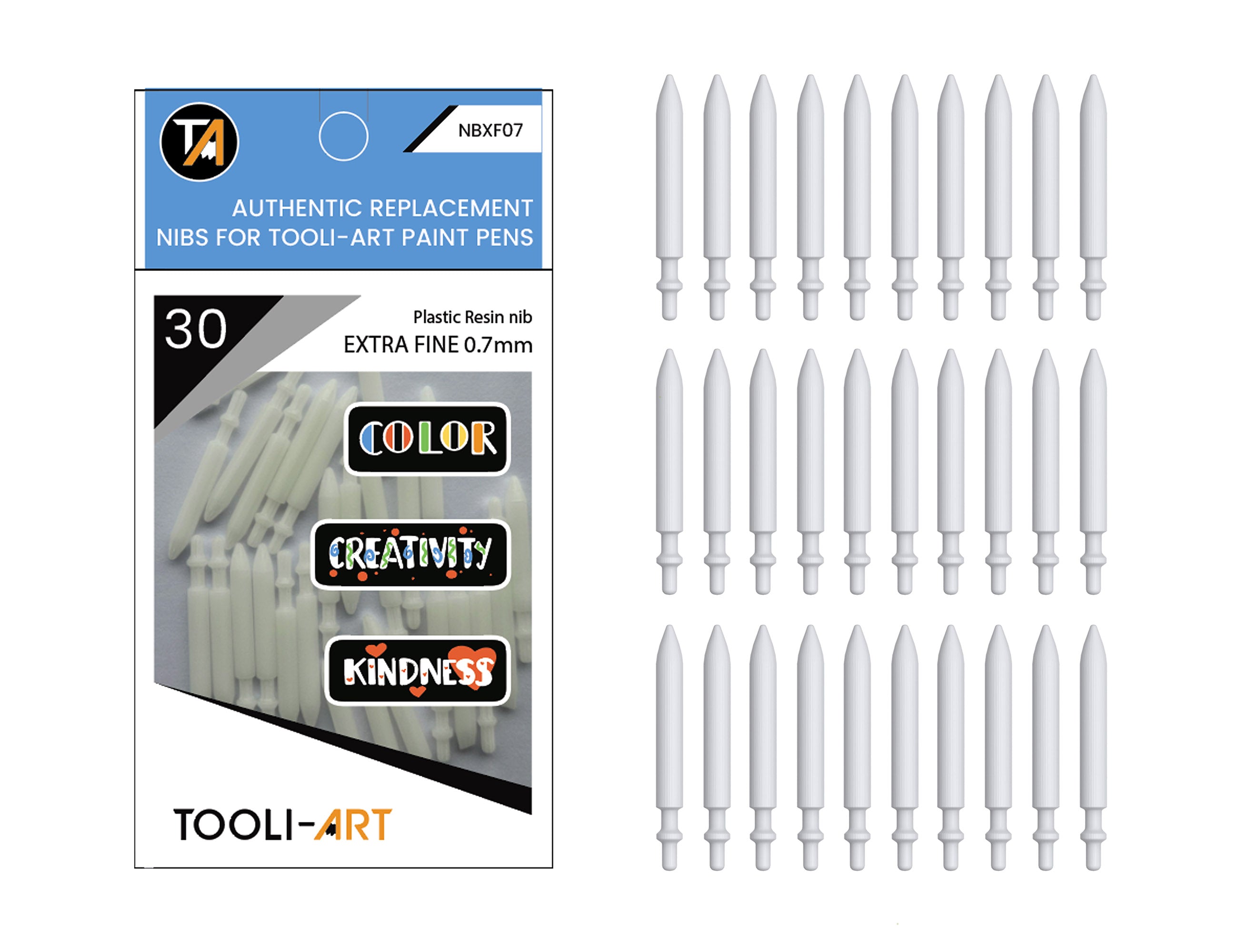 30 Replacement Nibs for TOOLI-ART Extra Fine Tip Paint Pens Acrylic Ma