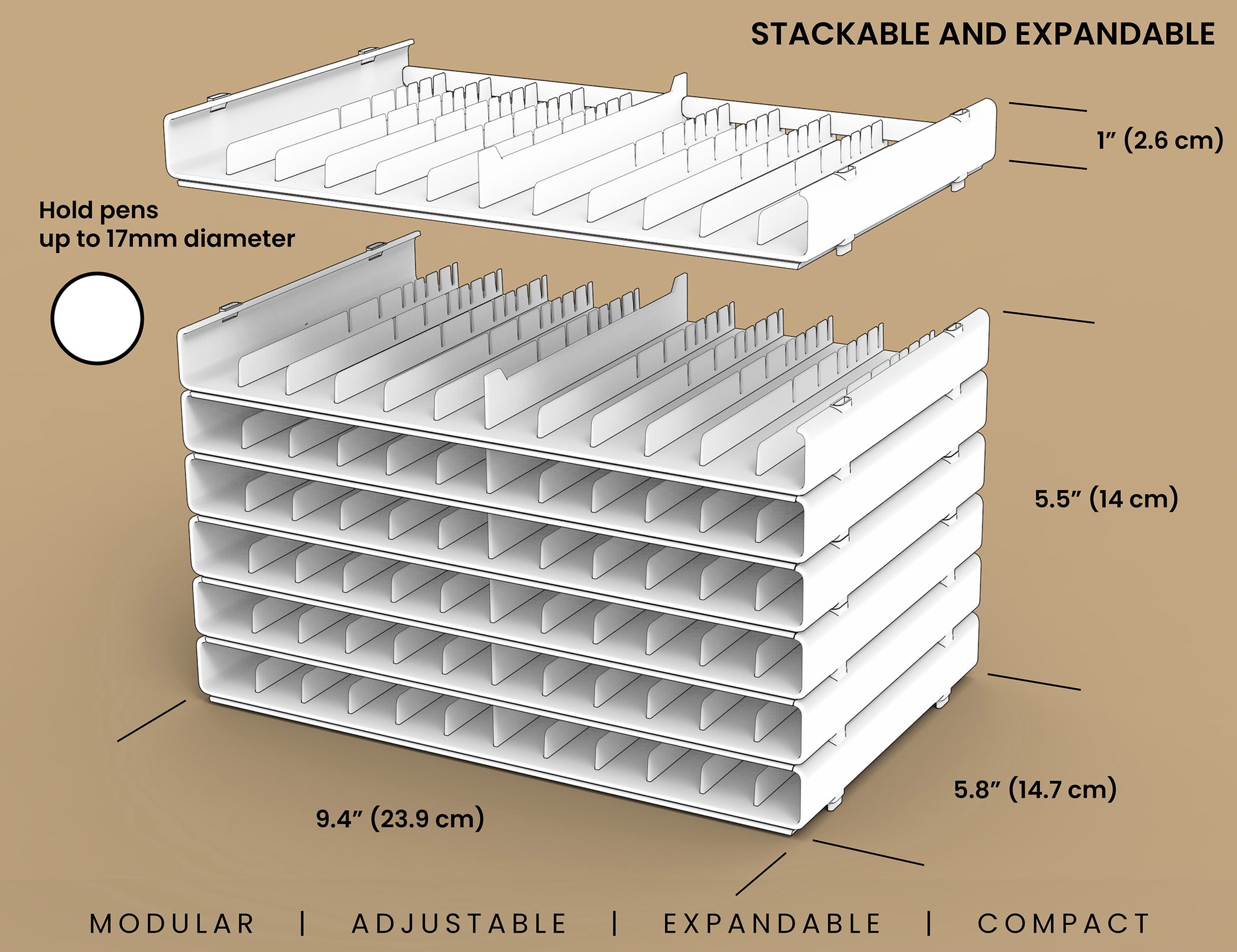 TOOLI-ART 72 Art Marker Storage Tray Organizer Holder Adjustable Divid