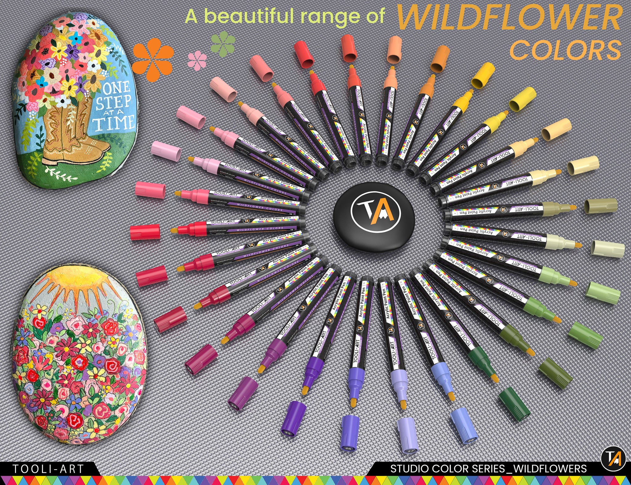 28 Wildflower Colors Acrylic Paint Pens Studio Color Series Markers Se ...