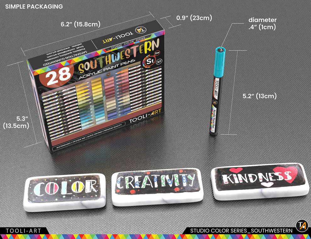 28 Southwestern Colors Acrylic Paint Pens Markers Set 0.7mm Extra Fine ...