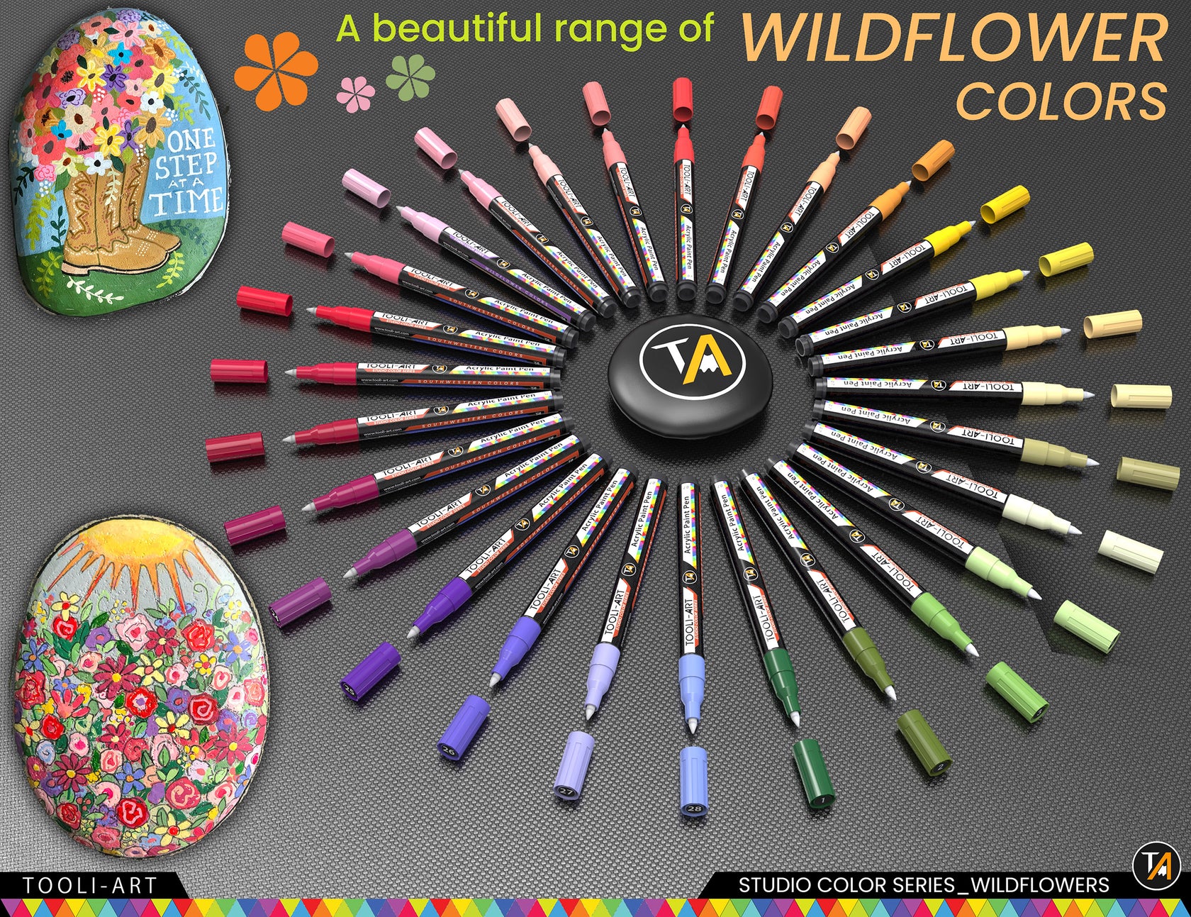 28 Wildflower Colors Acrylic Paint Pens Markers Set 0.7mm Extra Fine ...