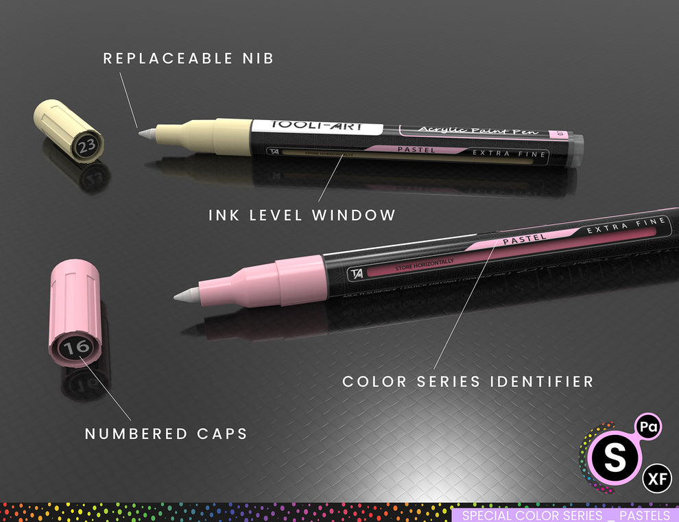 24 Pastel Acrylic Paint Pens Special Color Series Markers Set (0.7mm E ...