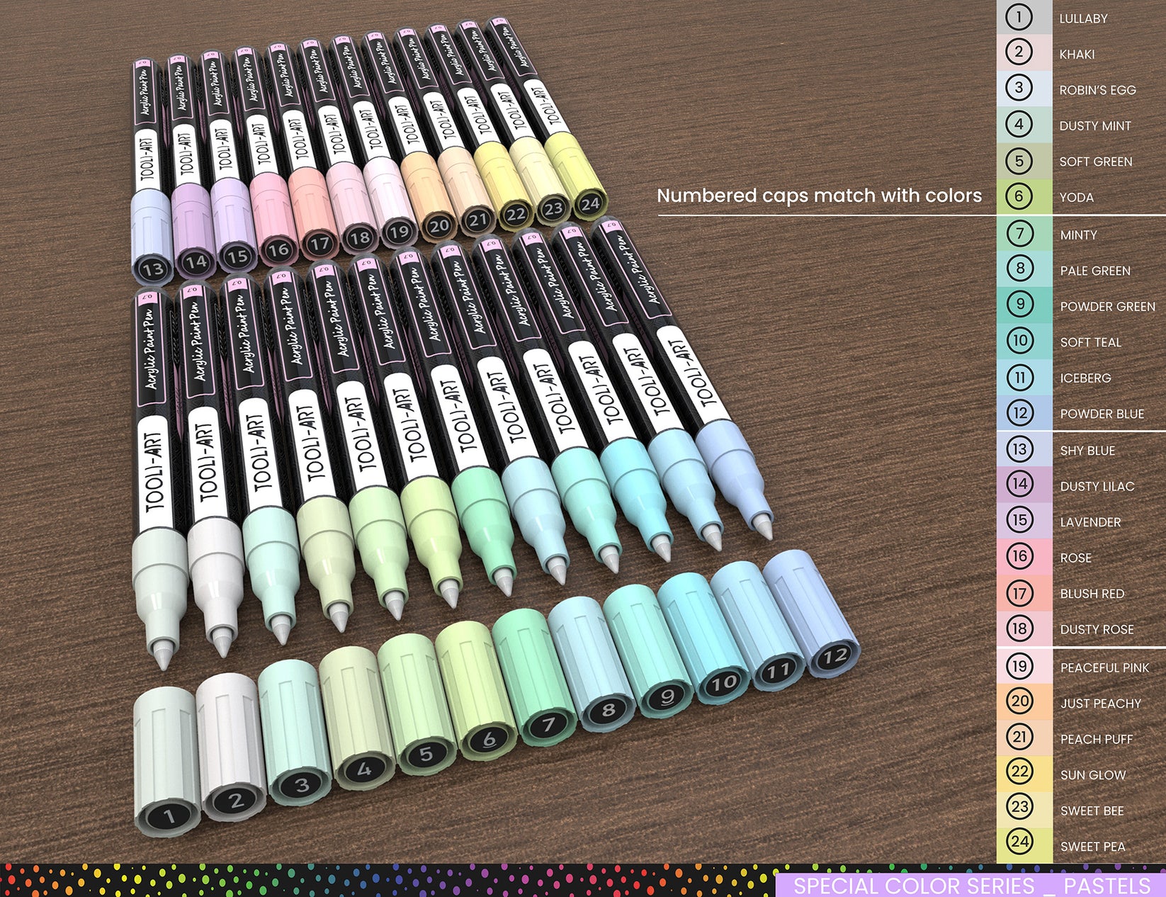 24 Pastel Acrylic Paint Pens Special Color Series Markers Set (0.7mm E ...