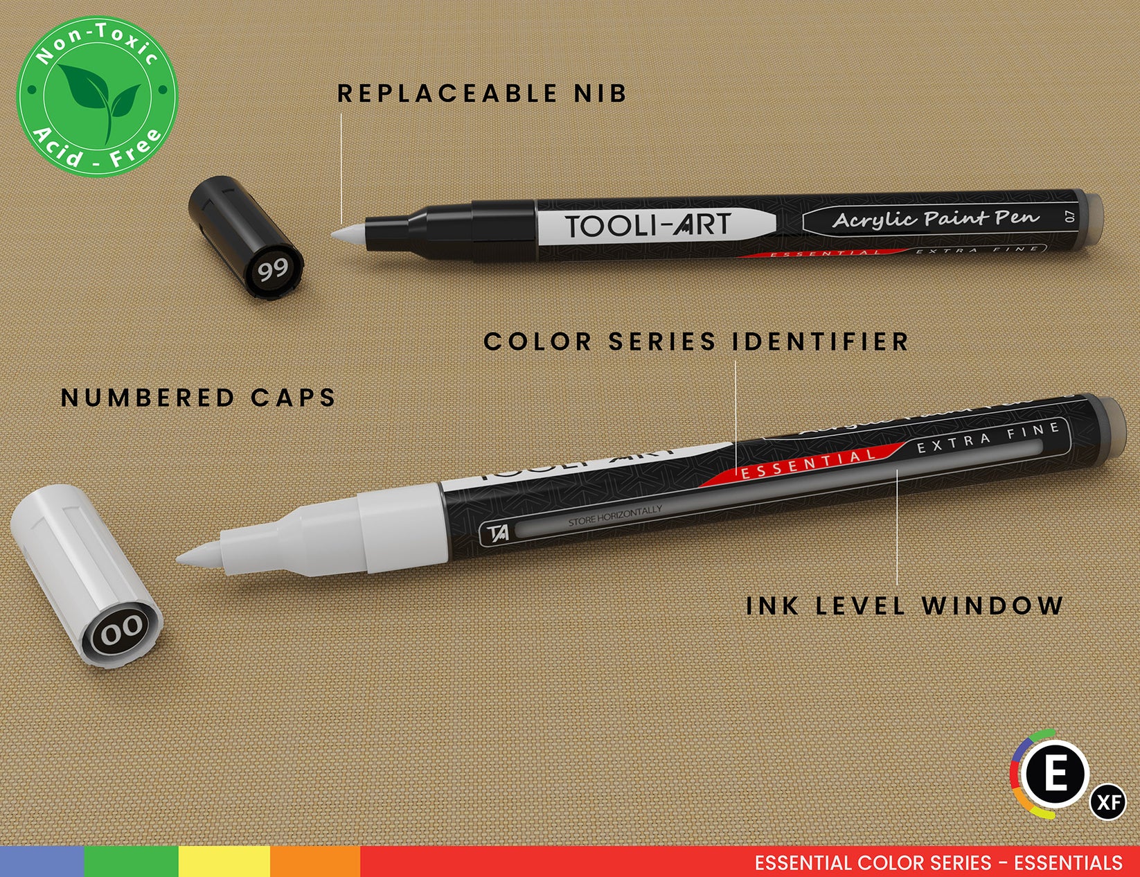 20 Black And White Acrylic Paint Markers Paint Pens Set (0.7mm EXTRA F ...